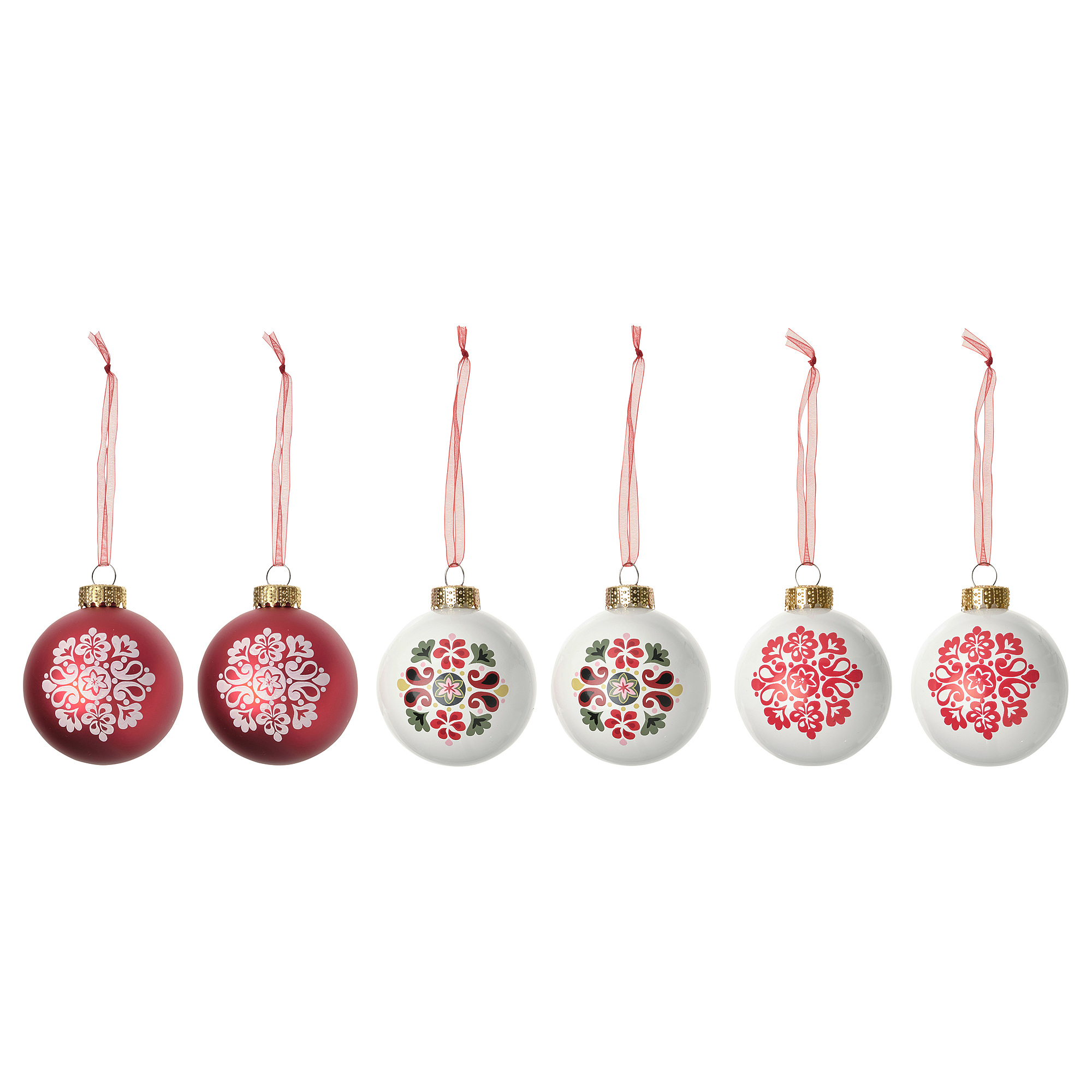 VINTERFINT decoration, bauble floral pattern mixed colours 6 cm | IKEA ...