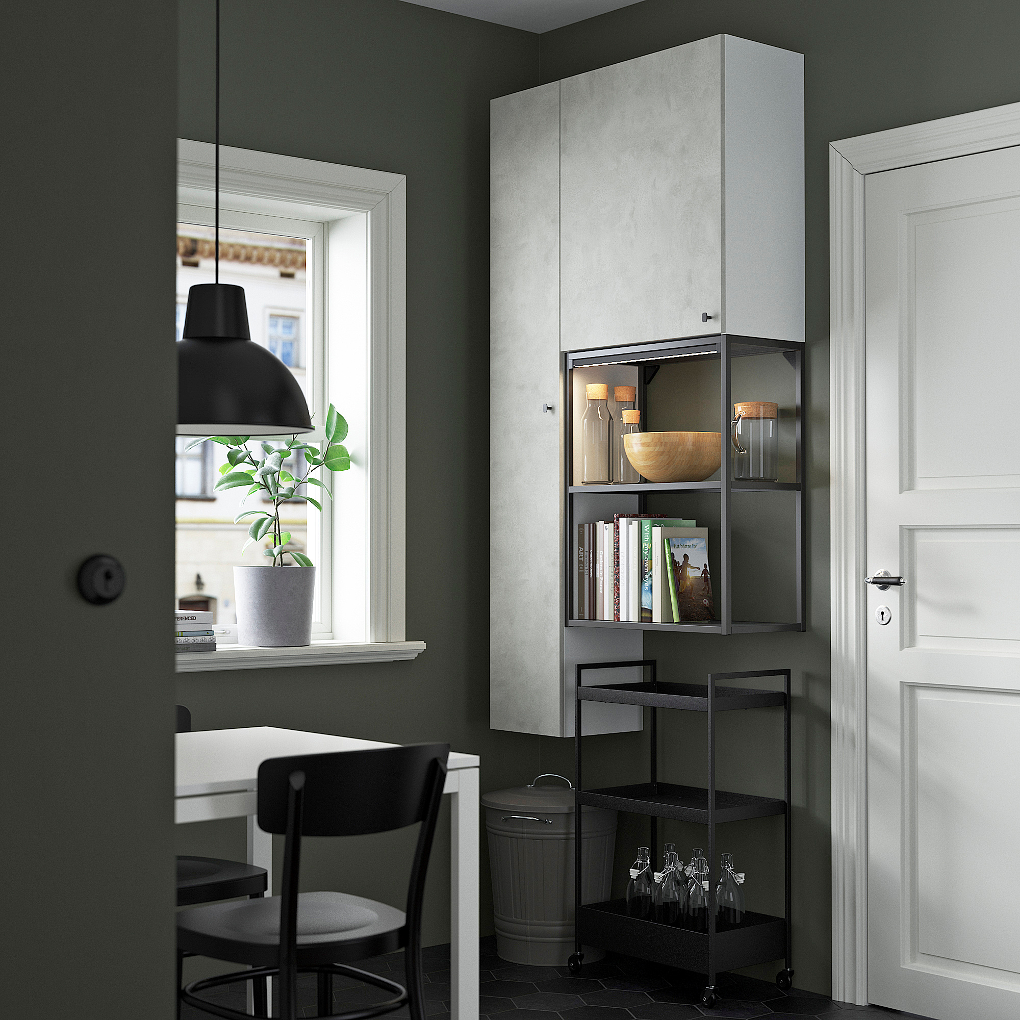 ENHET riiul/kapp antratsiidi tooni/betooniimitatsioon 90x32x180 cm ...