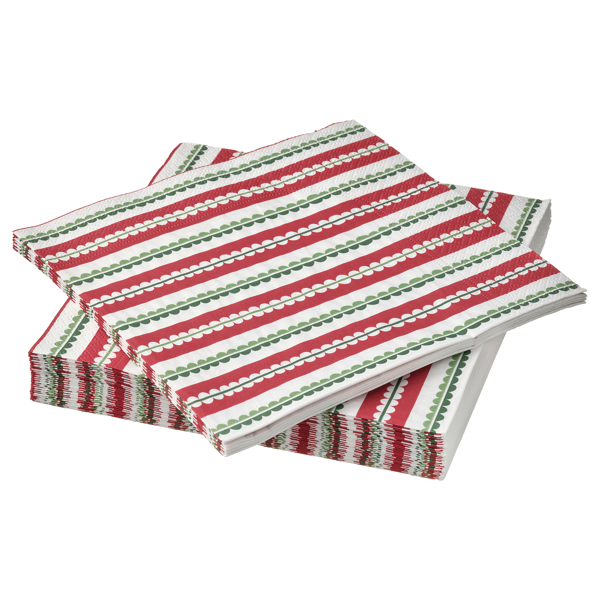 VINTERFINT paper napkin stripe pattern red/green 33x33 cm | IKEA Eesti