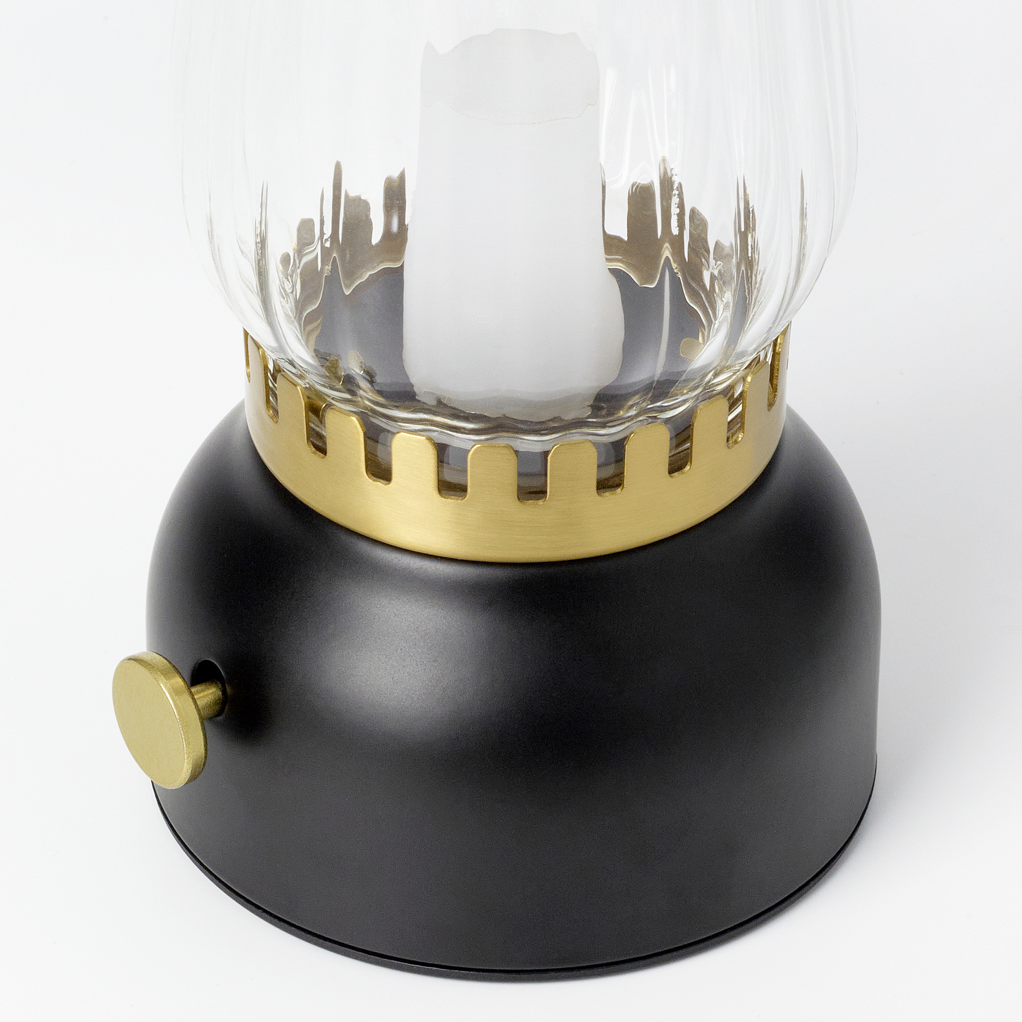 STRÅLA LED table lamp battery-operated glass/black dimmable 18 cm ...