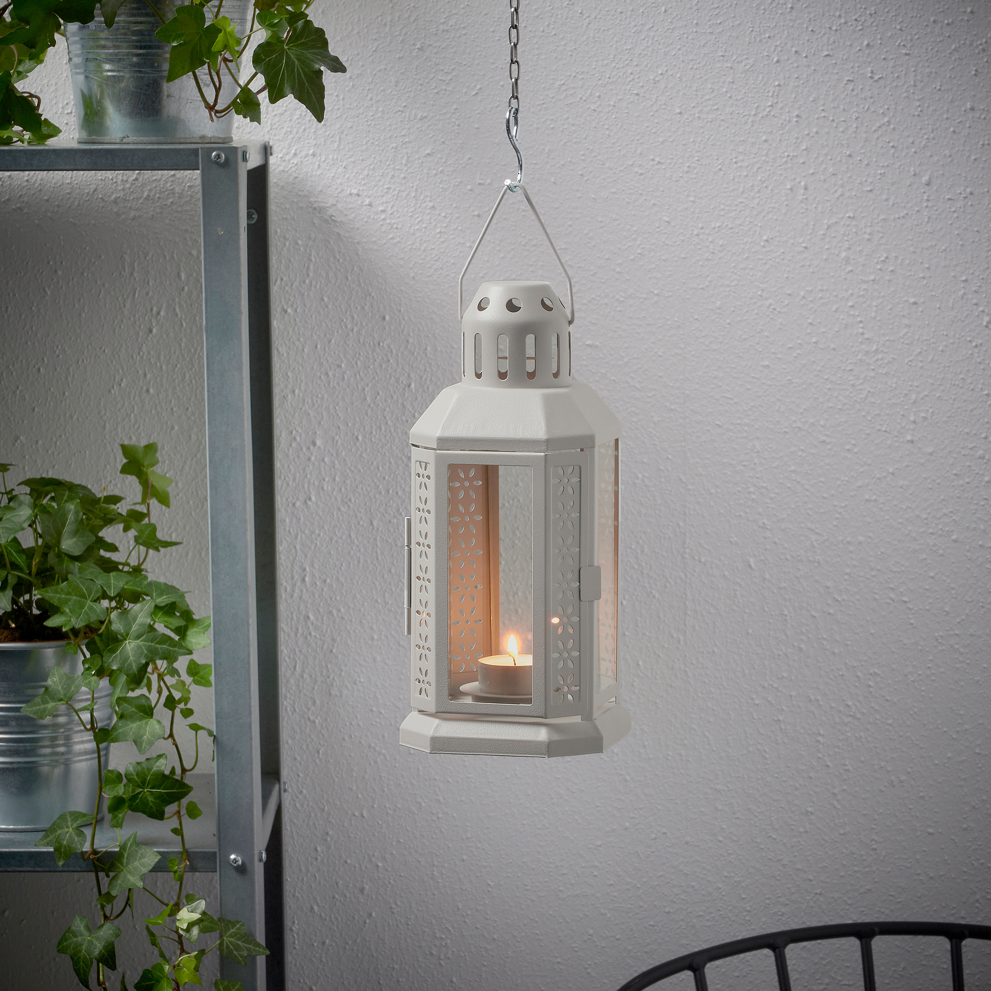 ENRUM lantern for tealight, in/outdoor grey 10x22 cm | IKEA Latvija