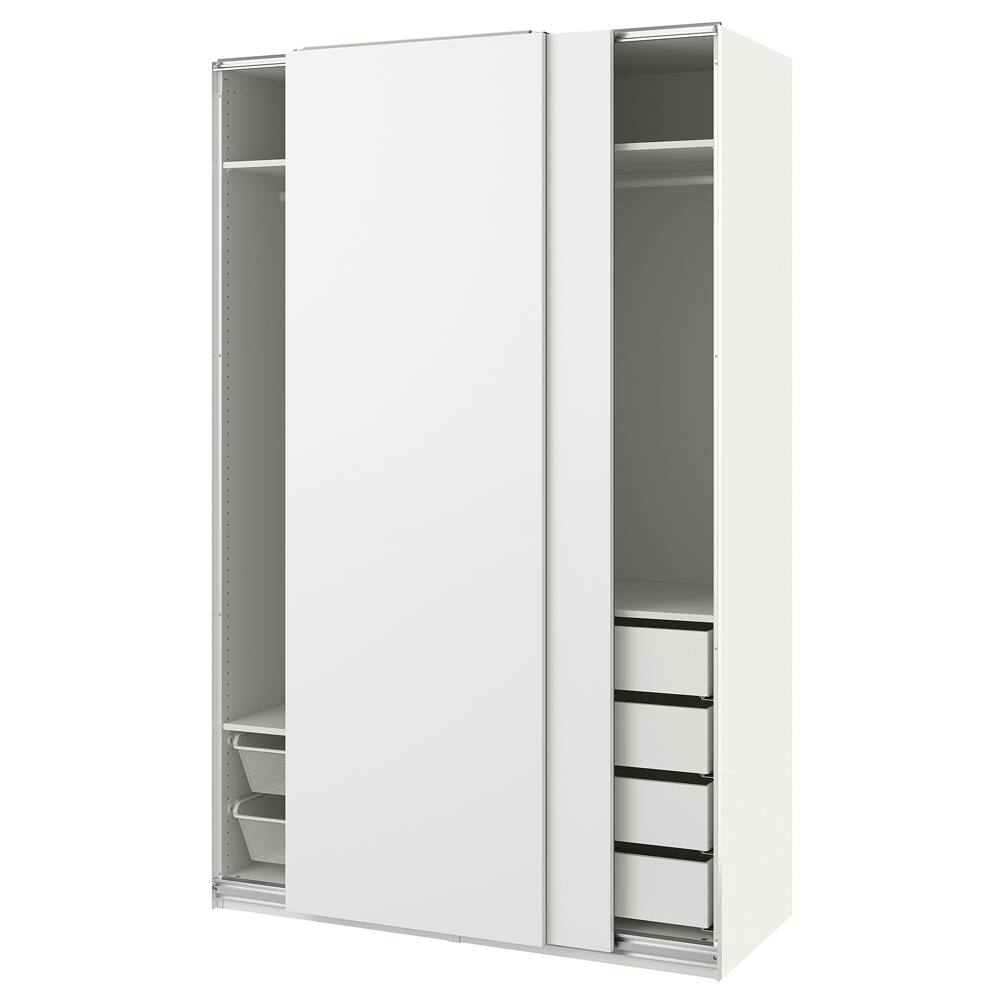 PAX/HASVIK wardrobe combination white/white 150x66x236 cm | IKEA Latvija