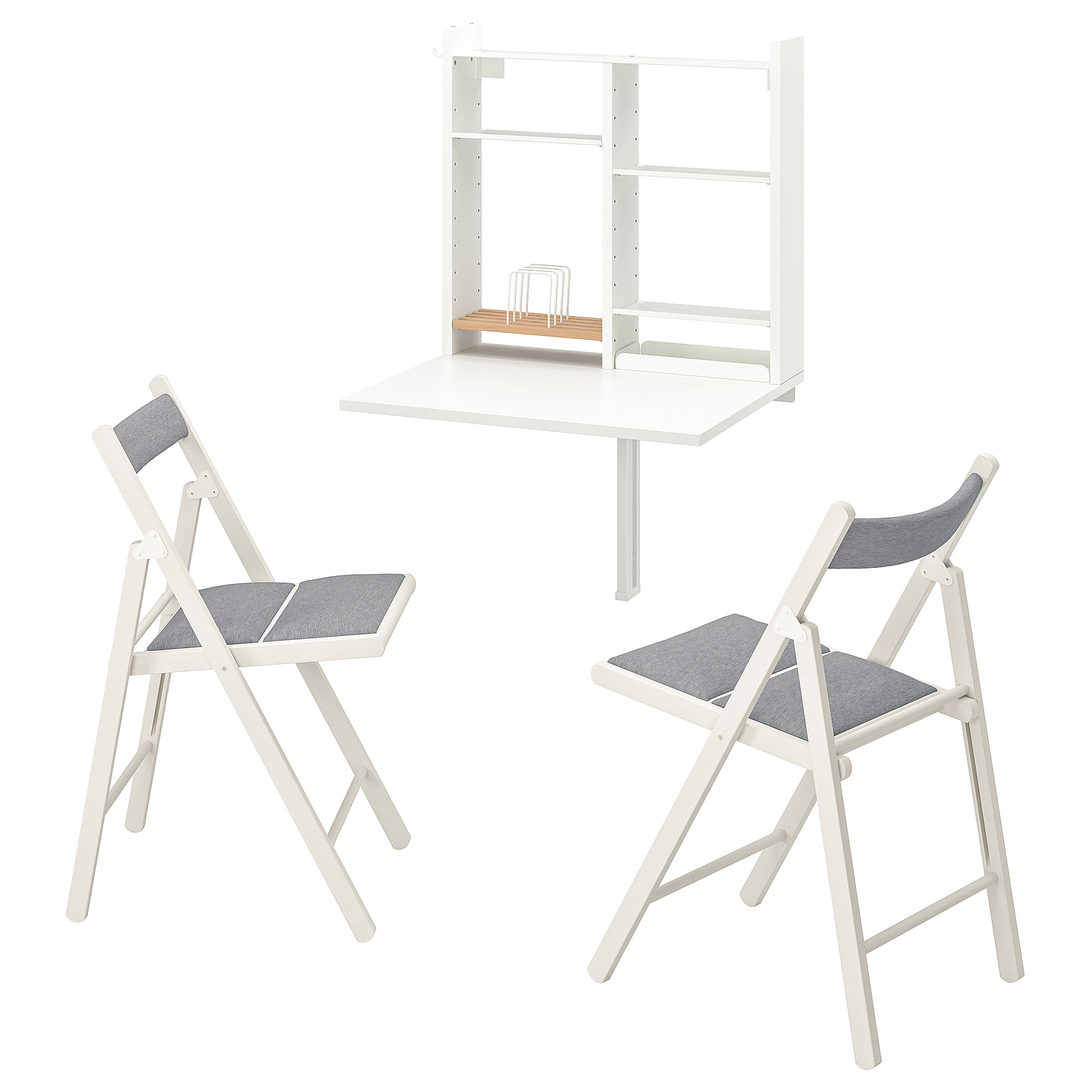 TERJE/NORBERG table and 2 chairs white white/Knisa light grey | IKEA ...
