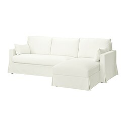 HYLTARP trivietė sofa su gul. foteliu, deš. Hallarp balta | IKEA Lietuva