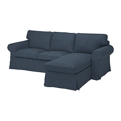 EKTORP trivietė sofa su gulimuoju foteliu Kilanda tamsi mėlyna | IKEA Lietuva